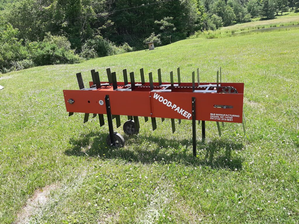 The WOOD-PAKER Firewood bundler - Contact B&B Mfg at 716-373-5881